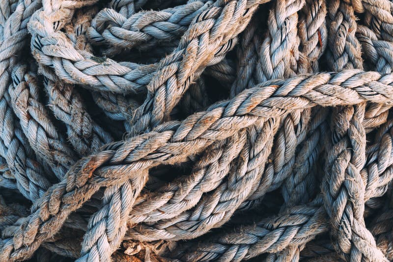 Old Worn Frayed Ship Ropes As Background Stock Image - Image of ...