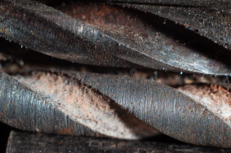 Old Worn Iron Drill Close Up, Macro Shot Stock Image - Image of sharp ...