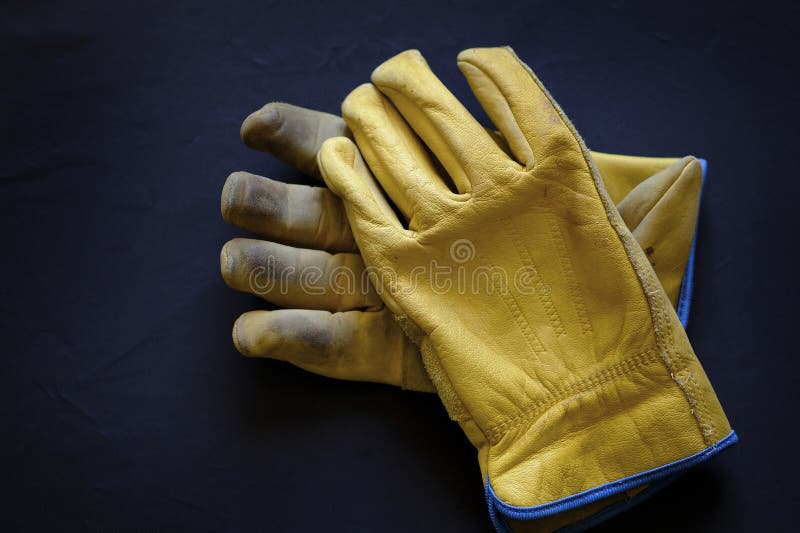 Old Worn Leather Work Gloves Workgloves Stock Image - Image of protection, pair: 319263433