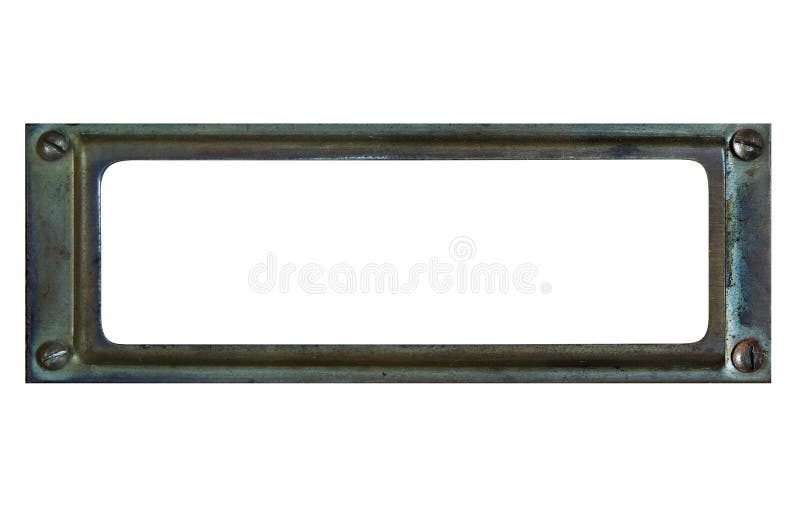 Old Worn Metal Label on White Background Stock Image - Image of iron ...