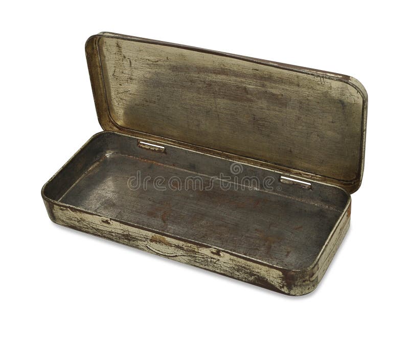 Old worn Metal tin stock image. Image of closed, secure - 57403529