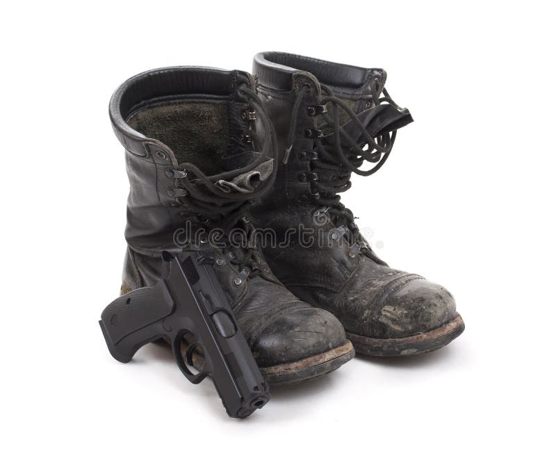 Old worn military boots stock image. Image of feet, shoes - 17402681