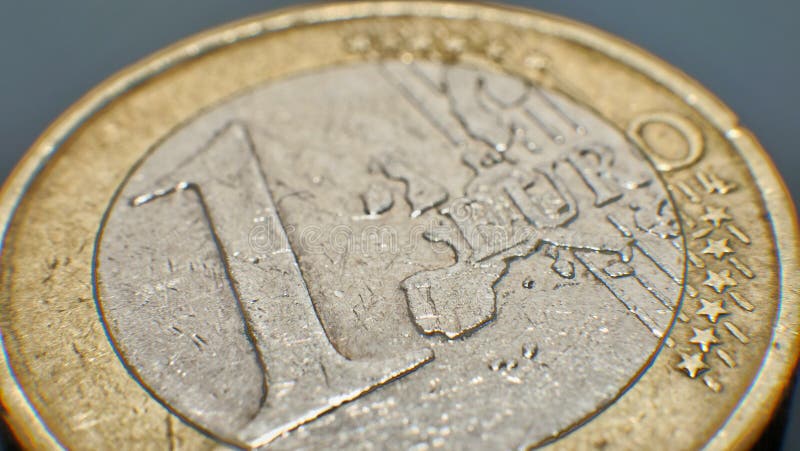 Old Worn One Euro Coin, Close Up Stock Image - Image of business, euro ...