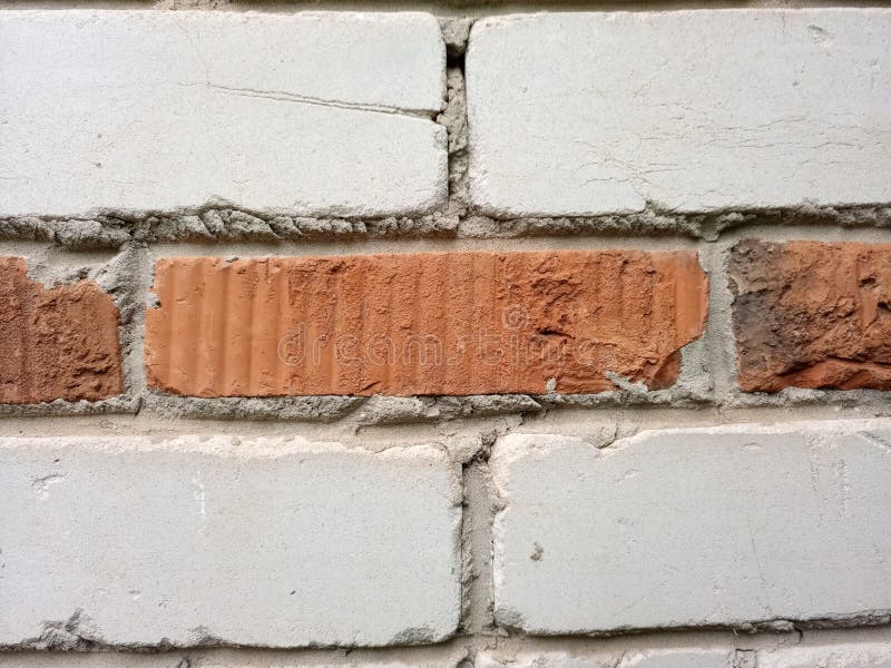 Old Worn Out Careless Brickwork of Red and White Bricks with Defects ...
