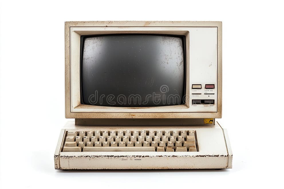 Old and Worn Out Desktop Computer Stock Illustration - Illustration of ...
