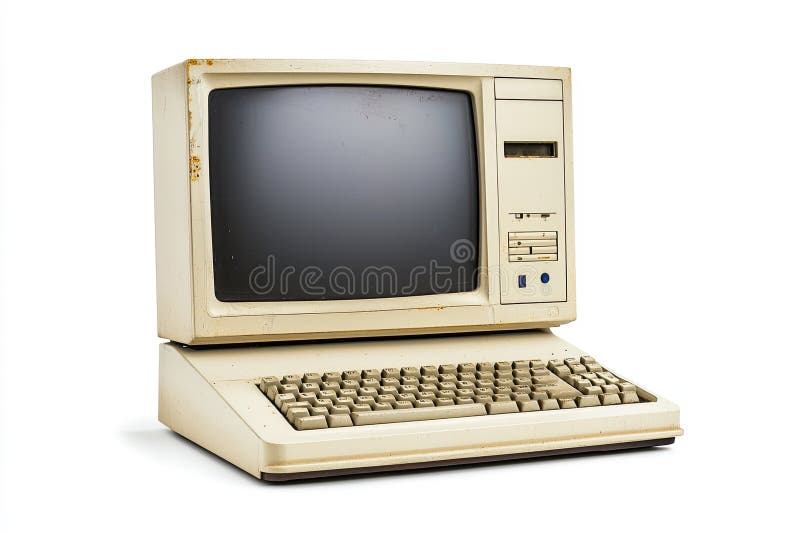 Old and Worn Out Desktop Computer Stock Illustration - Illustration of ...
