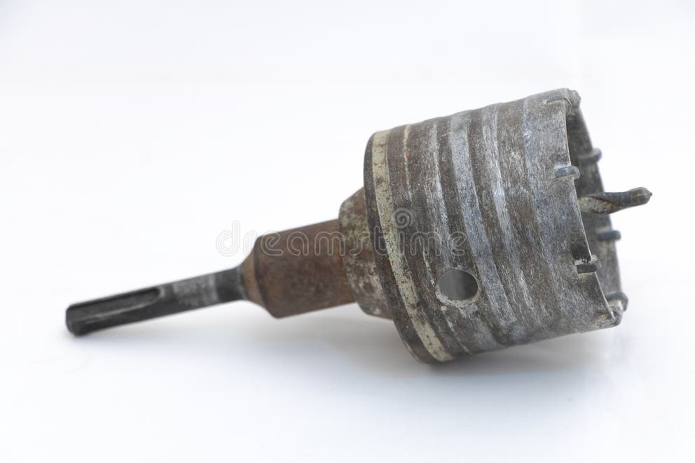 An Old, Worn-out Drill Bit with Visible Wear Marks and Rust on Its ...