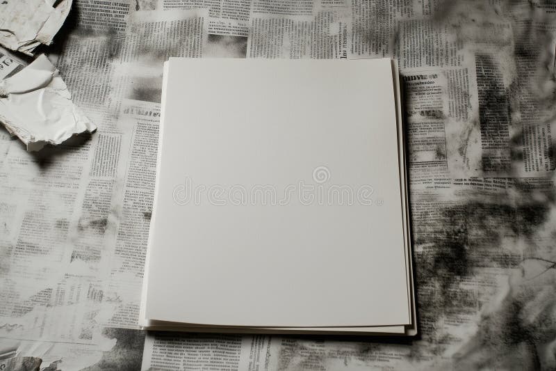 Old Worn Scrapbook Page Resting on a Vintage Newspaper Background with ...