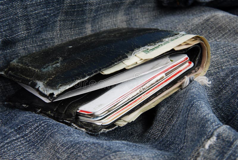 Old worn wallet stock image. Image of torn, cash, credit - 19958259