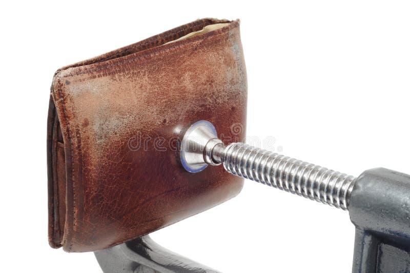 Old Worn Wallet with 200 Shekel Bill Isolated on White Stock Photo ...