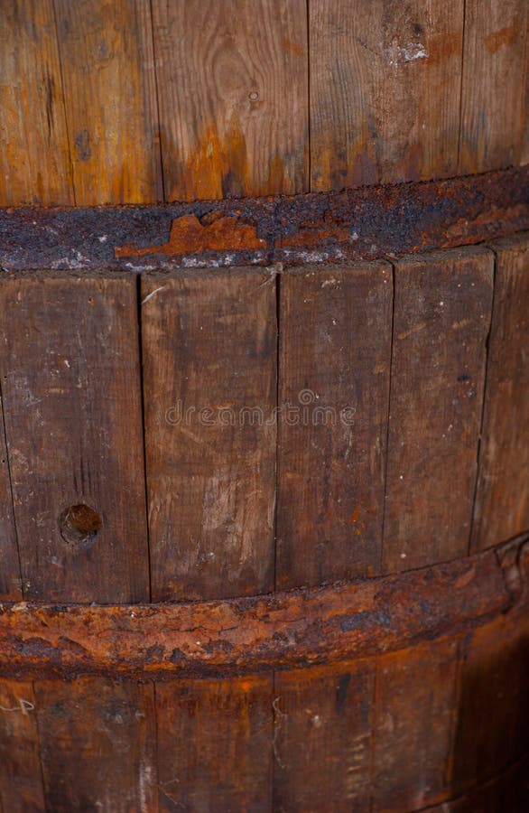 Old and Worn Wooden Buckets with Rusty Metal Hoops Stock Photo - Image ...
