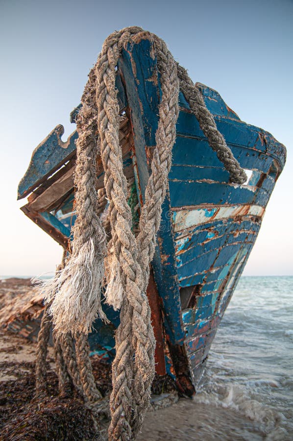 Old Wrecked Boat on the Beach Stock Photo - Image of sand, coastal ...