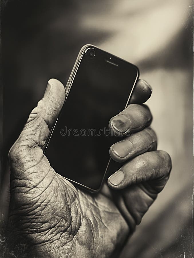 Old Wrinkled and Aged Male Hand Holding a Mobile Phone. Stock ... Old Wrinkled and Aged Male Hand Holding a Mobile Phone. Stock ...