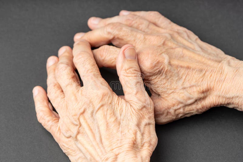 Old Wrinkled Hands Folded Together Stock Photo - Image of mature, hands ...