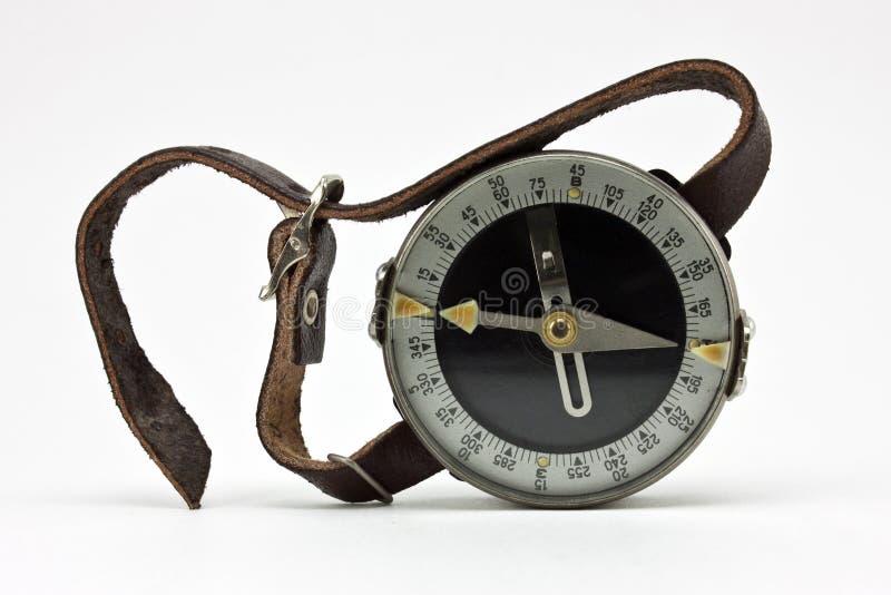 Old wrist compass... stock photo. Image of pole, degree - 19844684
