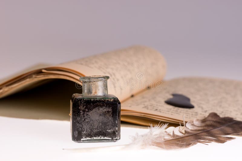 Old writing with a feather stock image. Image of paper, letter - 35581