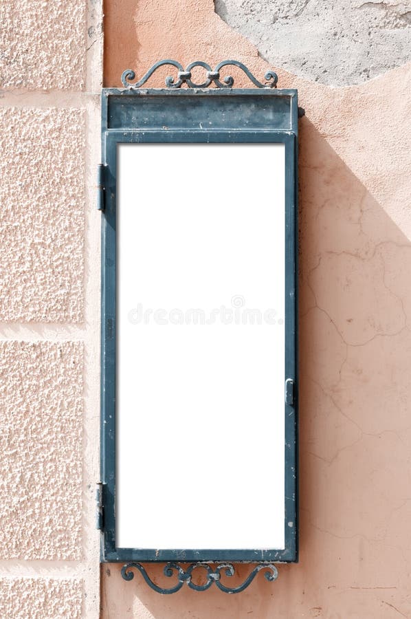 Blank Wrought Iron Sign on Wall Stock Photo - Image of metal, iron ...