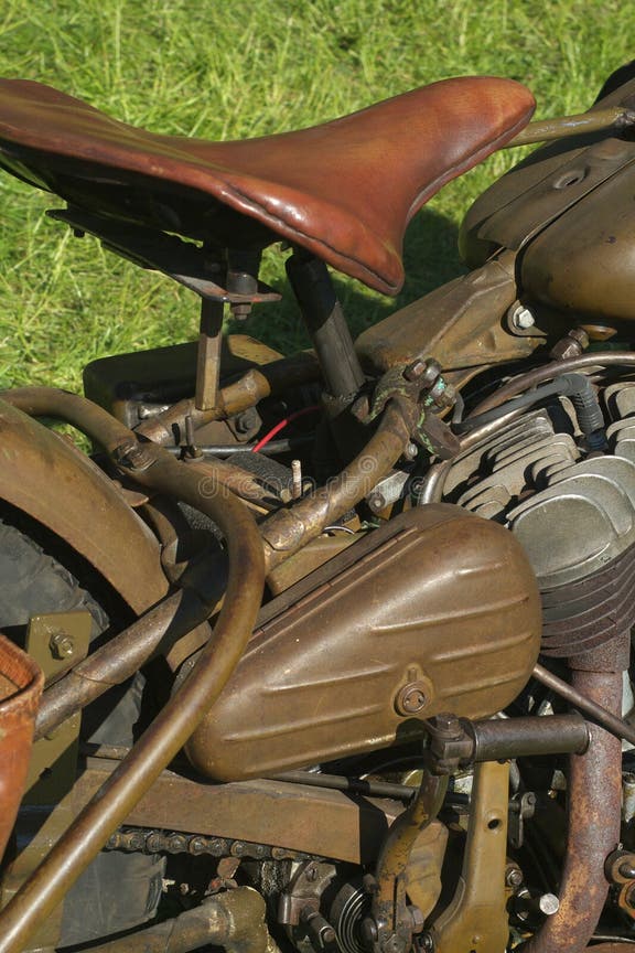 Old WW2 Motorcycle stock image. Image of vintage, army - 17309075