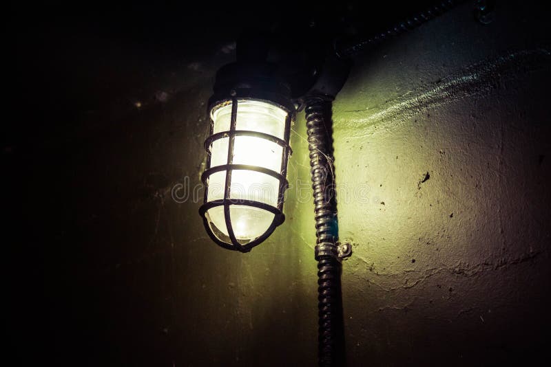 An Old WWII Era Light Illuminating the Dark Stock Image - Image of ...