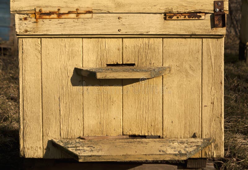 Old Yellow Bee Hive in Spring. Stock Image - Image of beehive, insect ...