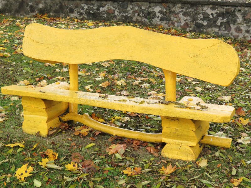 Old yellow bench stock photo. Image of outdoor, background - 85835948