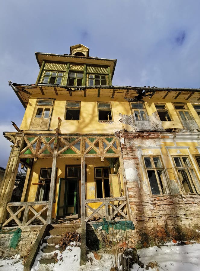 Old yellow building ruins stock image. Image of ruins - 238024389