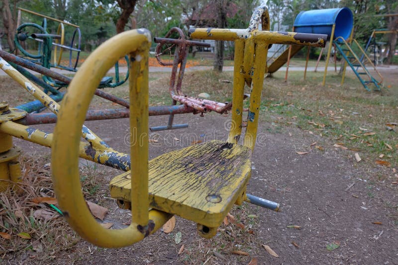 Old yellow carousel stock image. Image of town, father - 50447189