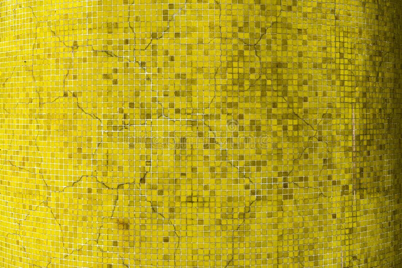 An Old Yellow Crack Ceramic Tiles Wall Stock Image - Image of curve ...