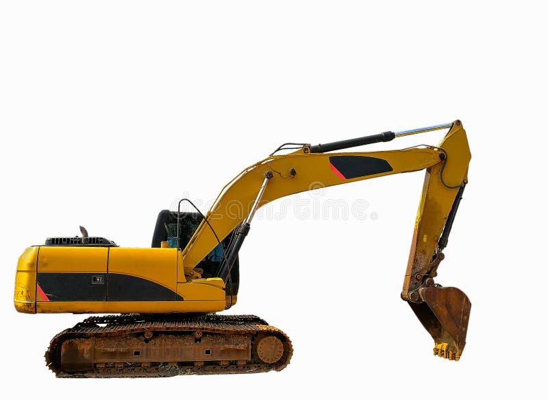 Backhoe Excavator Bucket Side View Isolated White Stock Photos - Free ...