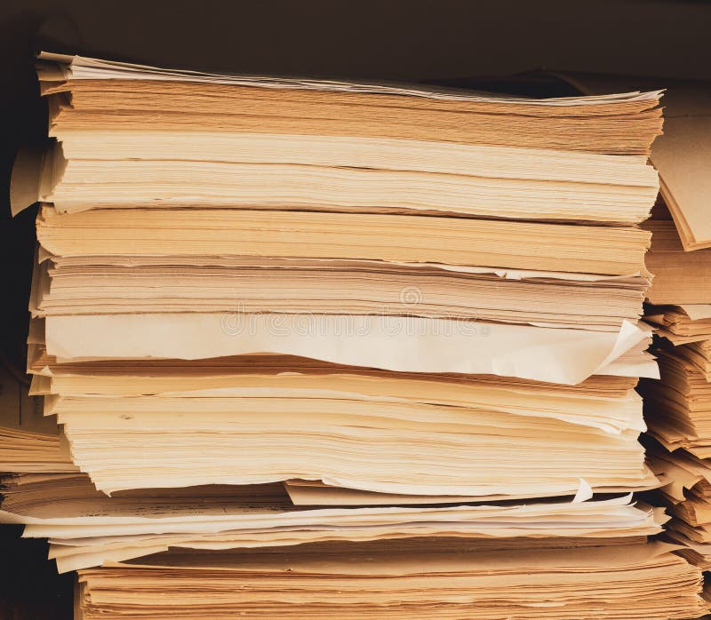 Old Yellow Keeping Paper Records Stock Photo - Image of paper, vintage ...