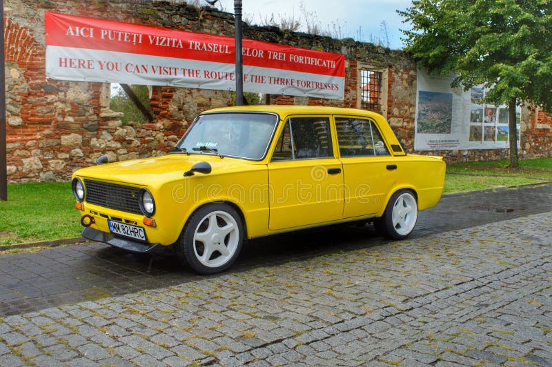 Old Yellow Lada in the Castle Stock Photo - Image of yellow, ladain ...