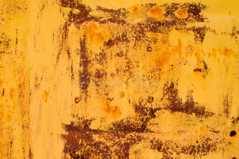 Old Yellow Metal Texture with Rust and Chips. Stock Image - Image of ...