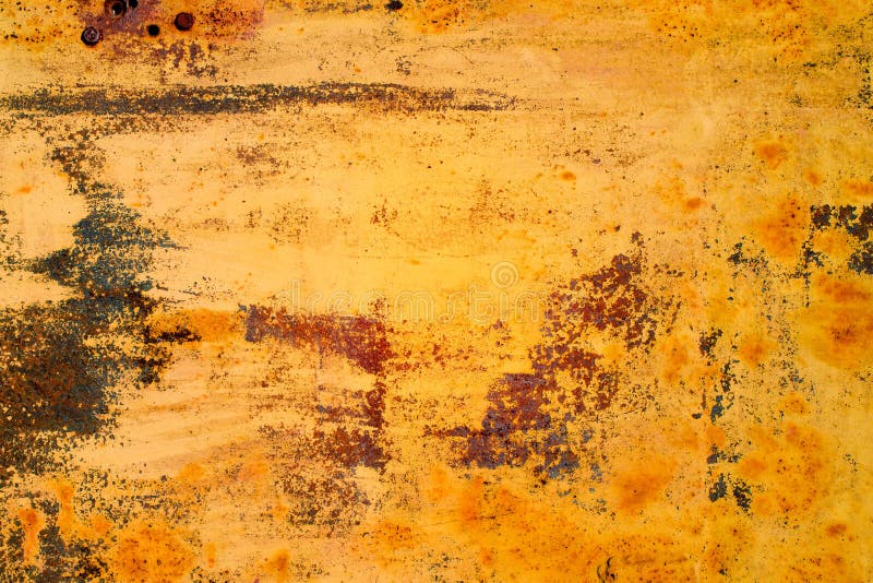 Old Yellow Metal Texture with Rust and Chips. Stock Photo - Image of ...