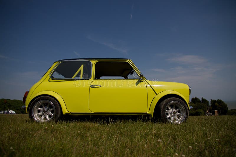Old yellow Mini stock image. Image of memories, mobile - 20022161