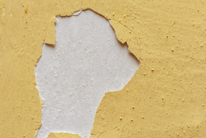 Old Yellow Paint is Peeling Off the Wall Stock Image - Image of ...