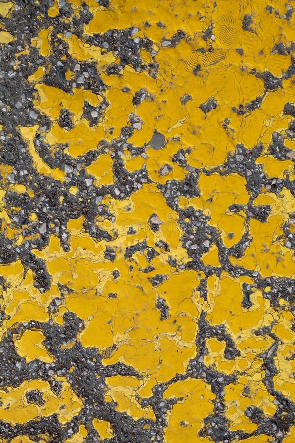 Old Yellow Paint, Street Signage on Asphalt. Creative Background Stock ...