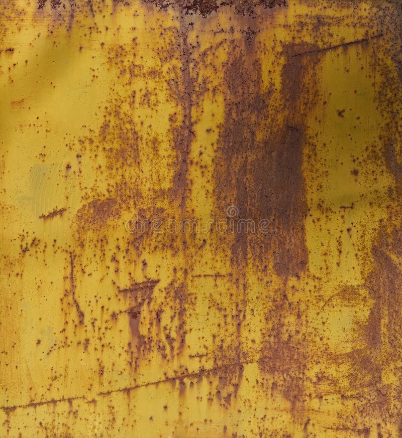 Old Yellow Painted Wall with Rust Texture. Grunge Rusted Metal ...
