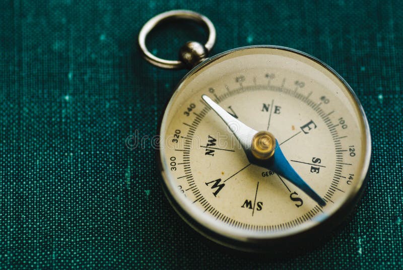 Retro compass with arrow stock image. Image of instrument - 117855383