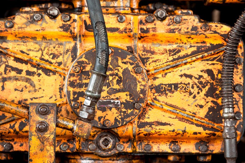 Old yellow rusty machine stock photo. Image of engine - 20388308