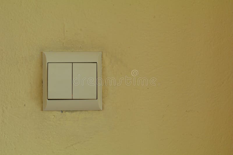 Old Yellow Switch for Lighting on a Dirty Wall Stock Image - Image of ...
