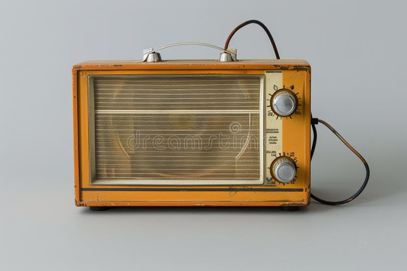 An Old Yellow Transistor Radio with an Extendable Antenna Sitting on ...