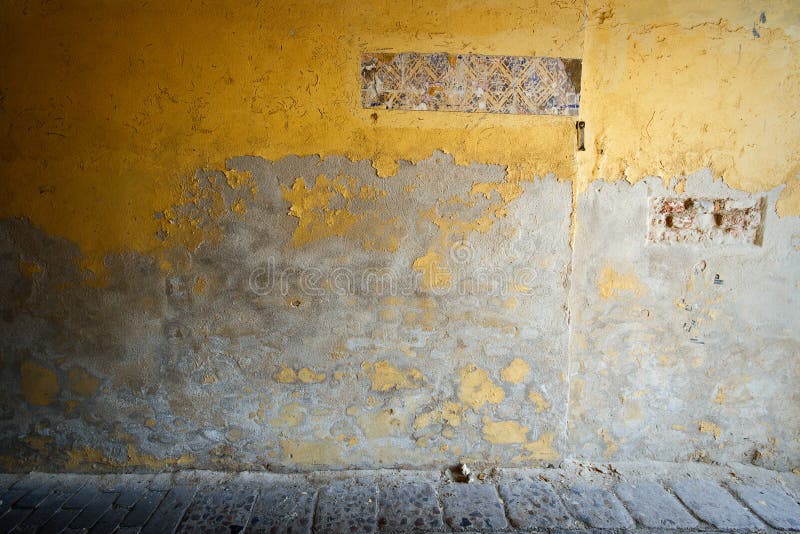 Old yellow wall stock photo. Image of brick, cement, design - 32310692
