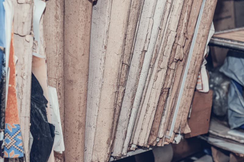 Old Yellowed Papers, Documents on the Shelves Stock Photo - Image of ...