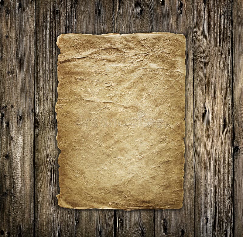 Old Yellowing Paper on Wood Stock Image - Image of poster, creases ...