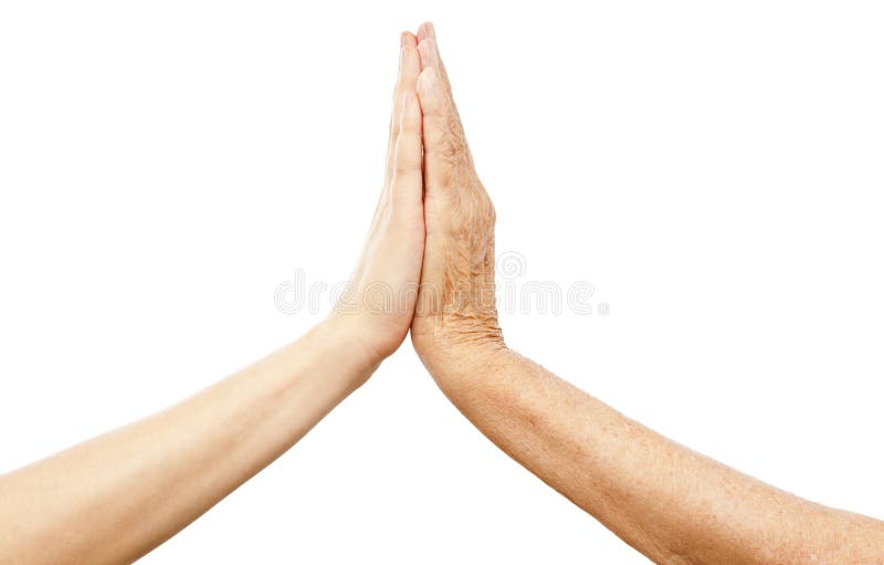 Old and Young Hand Being in Touch Stock Photo - Image of mature ...