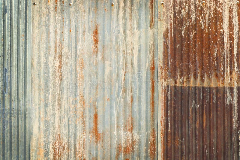Old Zinc Wall Texture Background, Rusty on Galvanized Metal Panel ...