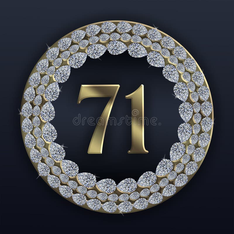 Olden Number "71" Centered within an Ornate Circular Frame. Stock ...