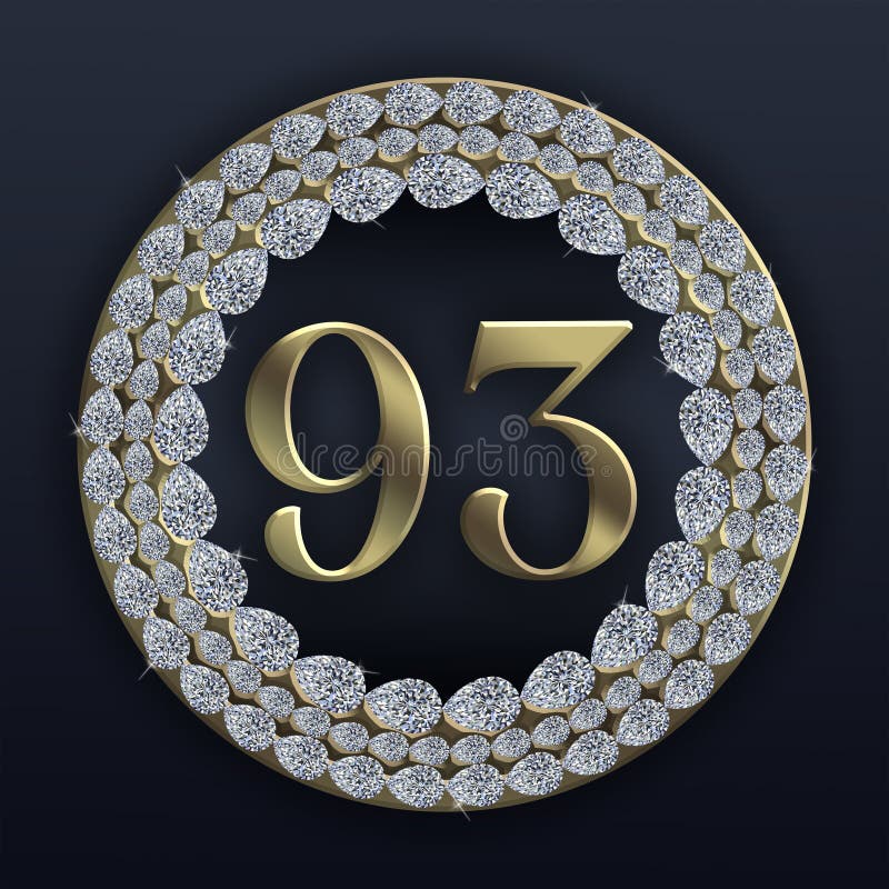 Olden Number "93" Centered within an Ornate Circular Frame. Stock ...