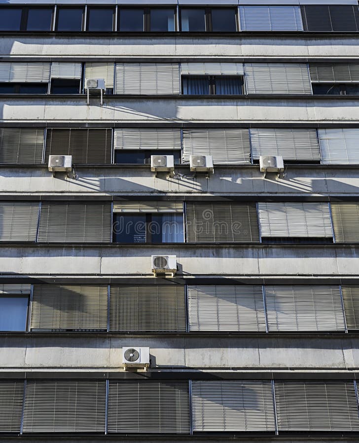 Older Building with Air Conditions on Outer Wall Stock Photo - Image of ...