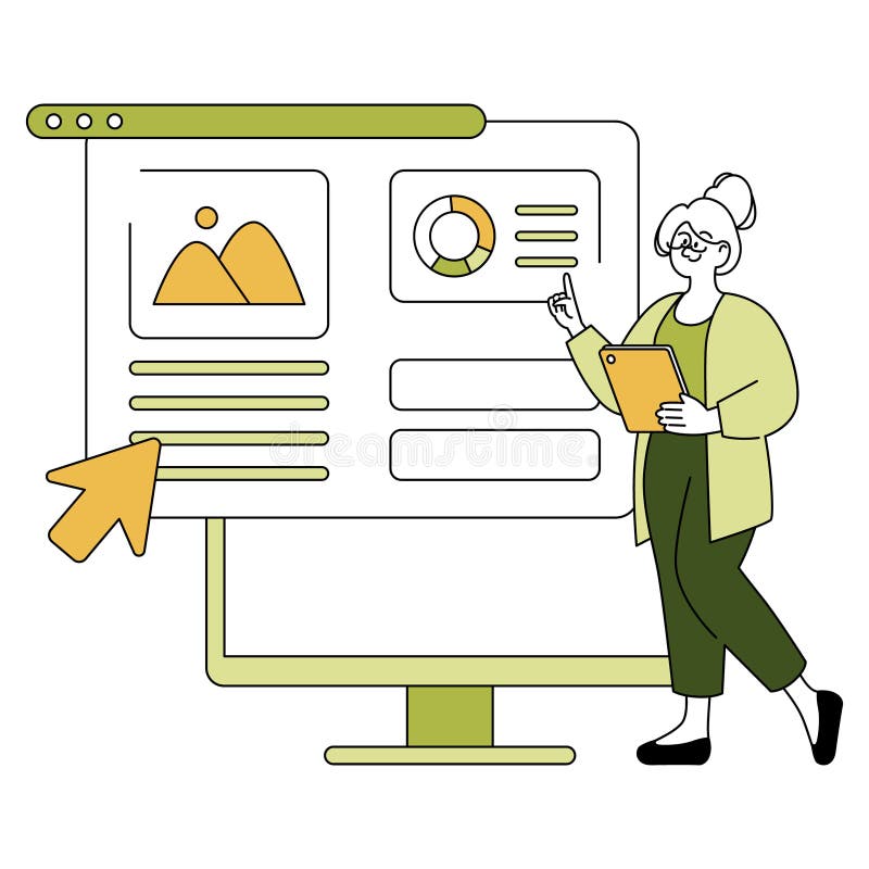 Older Businesswoman. Flat Vector Illustration Stock Vector ...